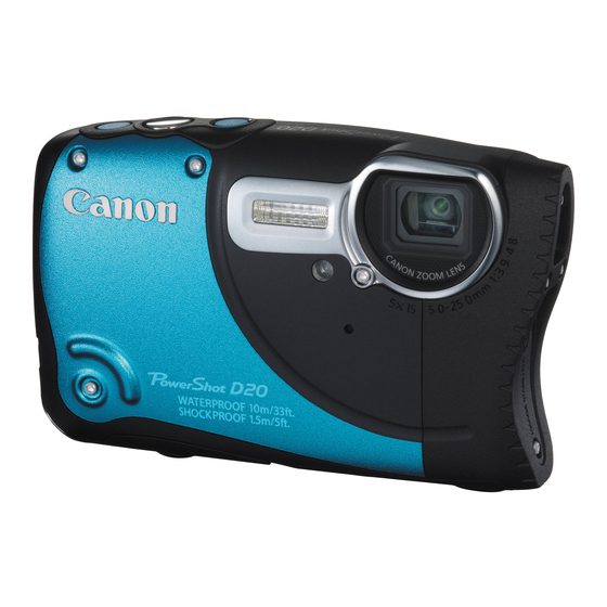 CANON POWERSHOT D20 DIGITAL CAMERA GETTING STARTED | ManualsLib