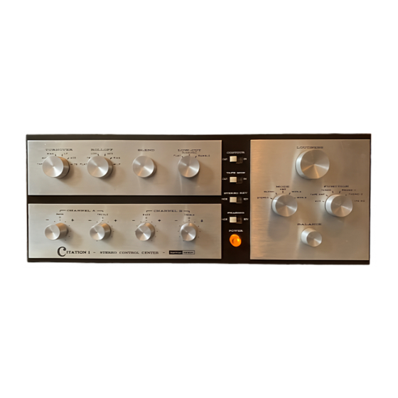 HARMAN KARDON CITATION I AMPLIFIER OPERATION MANUAL | ManualsLib