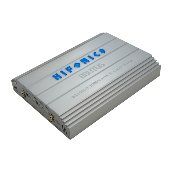 HIFONICS BRUTUS BX1500D AMPLIFIER USER MANUAL | ManualsLib