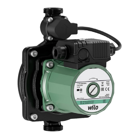 WILO PB BOOST FIRST INSTALLATION AND OPERATING INSTRUCTIONS MANUAL Pdf ...