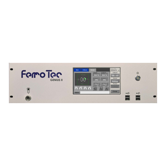 Ferrotec Genius Ii Quick Start Manual Pdf Download Manualslib