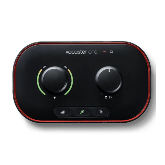 FOCUSRITE AUDIO ENGINEERING VOCASTER ONE STUDIO USER MANUAL Pdf ...