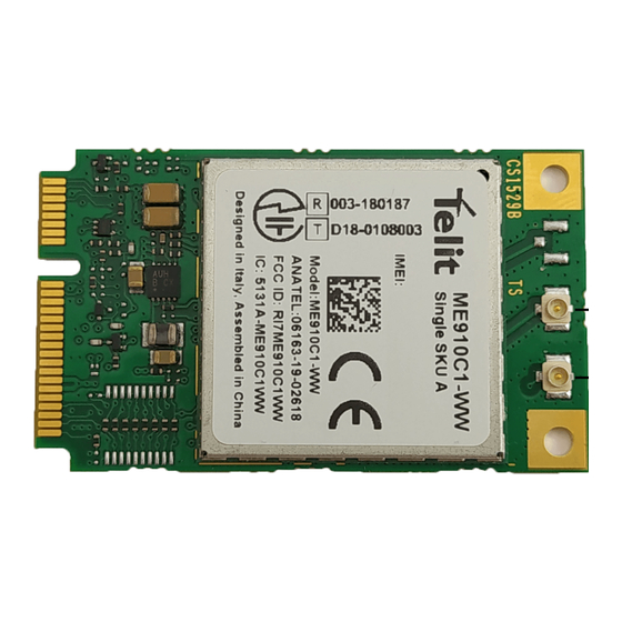 TELIT WIRELESS SOLUTIONS ME910C1-WW MANUAL Pdf Download | ManualsLib