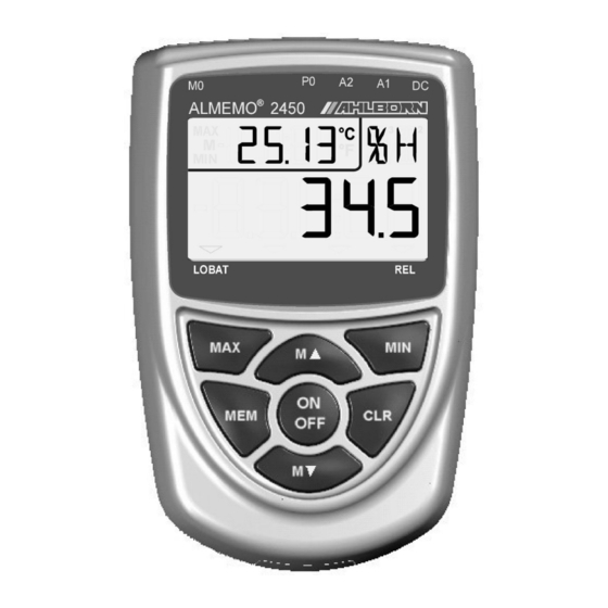 AHLBORN ALMEMO 2450-1 OPERATING INSTRUCTIONS MANUAL Pdf Download ...