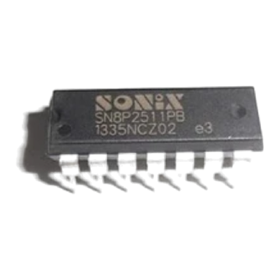 SONIX SN8P2511 USER MANUAL Pdf Download | ManualsLib