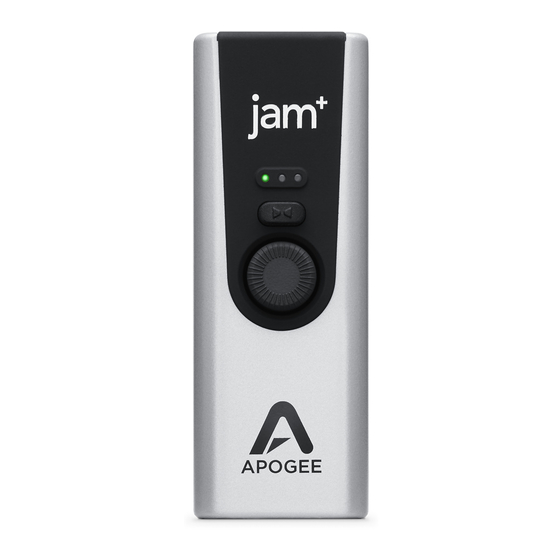 Apogee Jam+ User Manual | ManualsLib