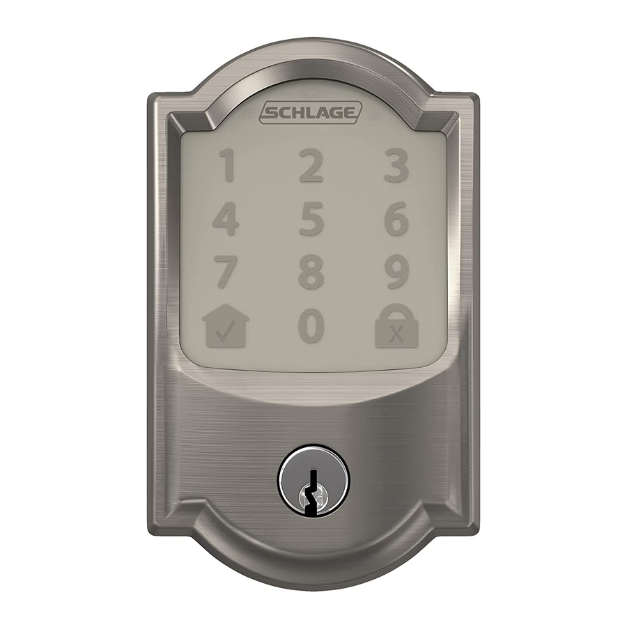 Schlage Encode Smart WiFi Deadbolt BE489WB Manual | ManualsLib
