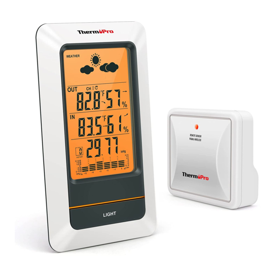 Thermopro Tp 67 Wireless Weather Station Manual Manualslib