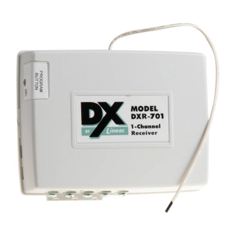 Linear DXR-701 Receiver Manual | ManualsLib