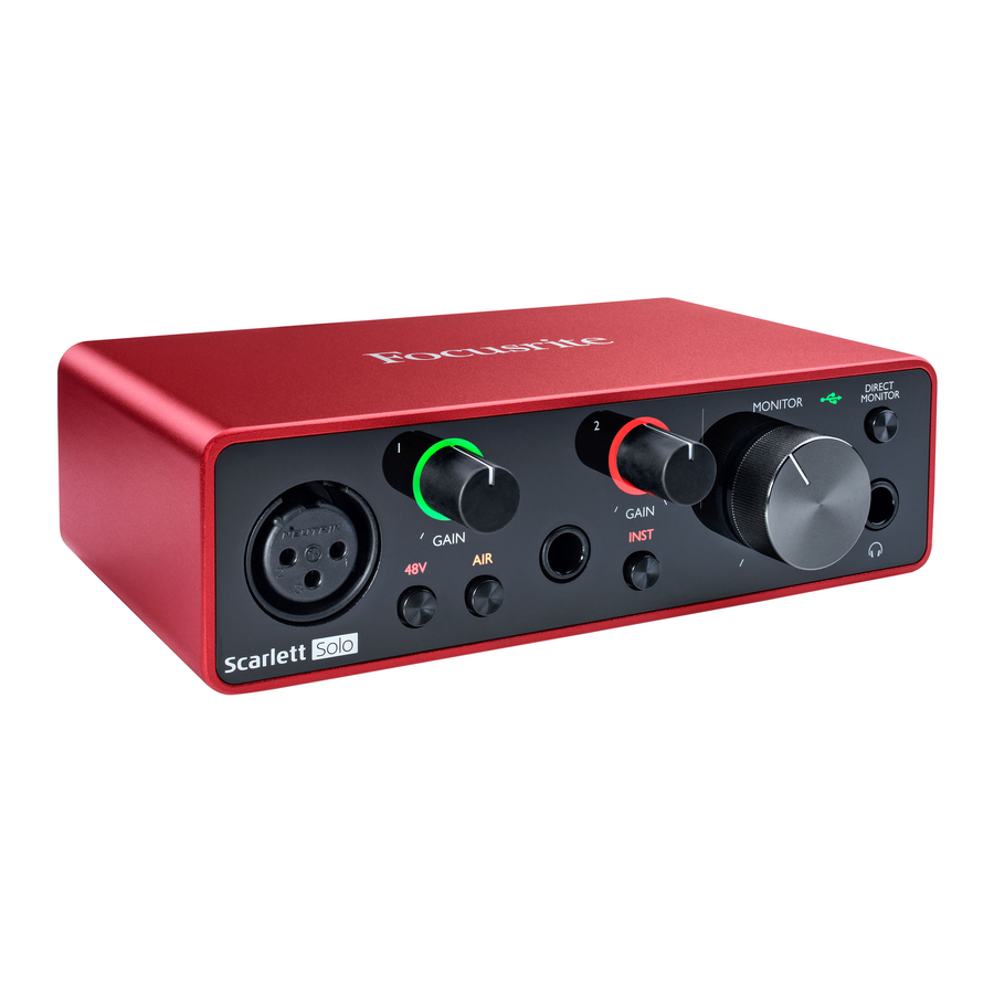 Focusrite Solo 3rd Gen Manual | ManualsLib