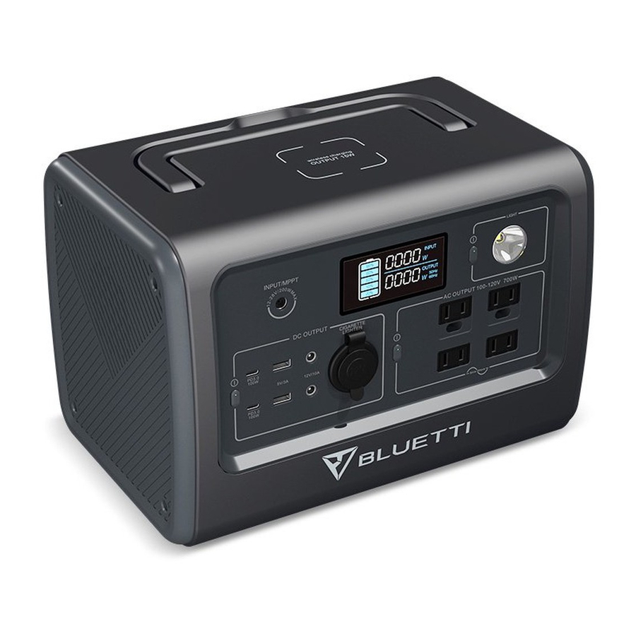 BLUETTI EB70 716Wh/700W Portable Power Station Manual | ManualsLib