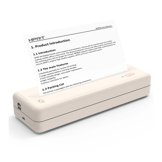 HPRT MT810 QUICK START MANUAL Pdf Download | ManualsLib