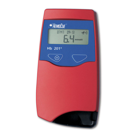 HEMOCUE GLUCOSE 201 OPERATING MANUAL Pdf Download | ManualsLib