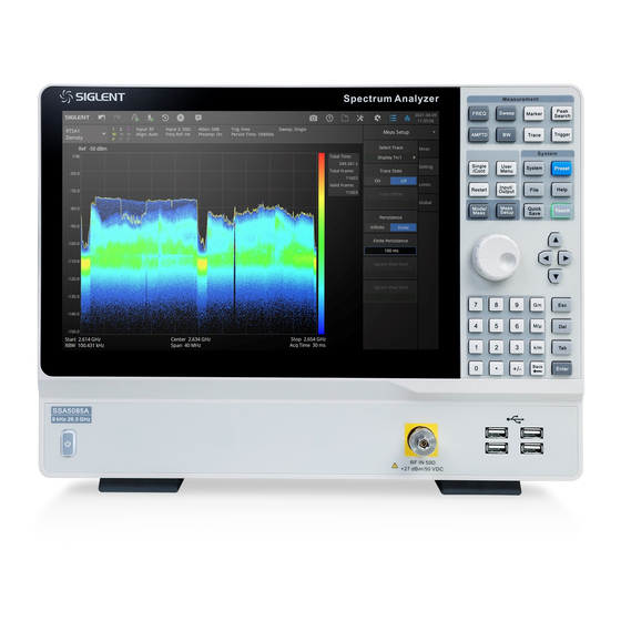 SIGLENT SSA5085A USER MANUAL Pdf Download | ManualsLib
