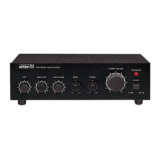 INTER-M PA-920 AMPLIFIER OPERATION MANUAL | ManualsLib