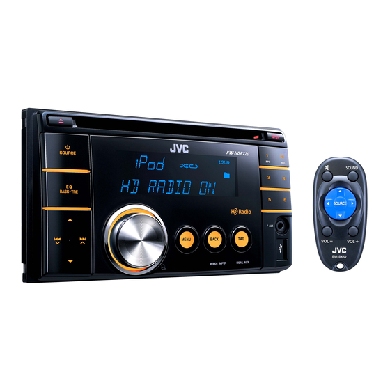 JVC KW-HDR720 CAR RECEIVER INSTRUCTIONS MANUAL | ManualsLib