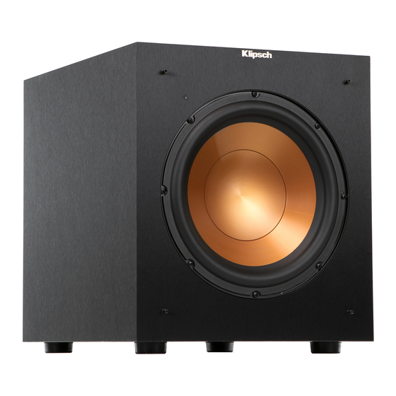 KLIPSCH SW-10 SUBWOOFER OWNER'S MANUAL & WARRANTY | ManualsLib