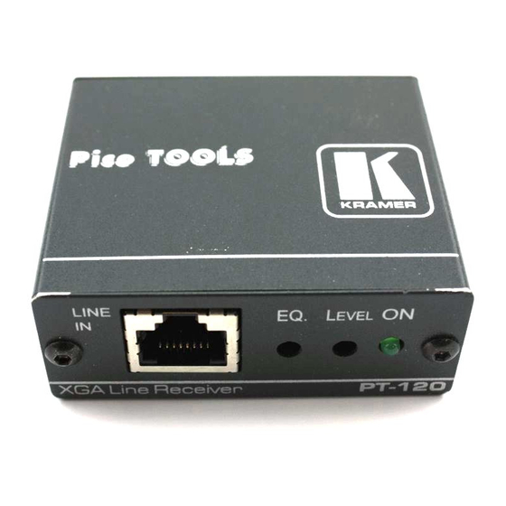 KRAMER PT-120 RECEIVER USER MANUAL | ManualsLib