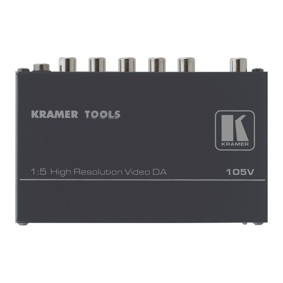 KRAMER 105V AMPLIFIER USER MANUAL | ManualsLib