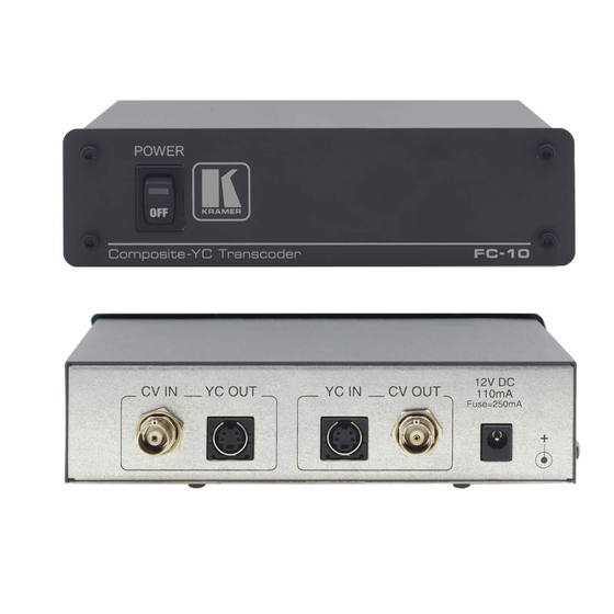 KRAMER FC-10 MEDIA CONVERTER USER MANUAL | ManualsLib