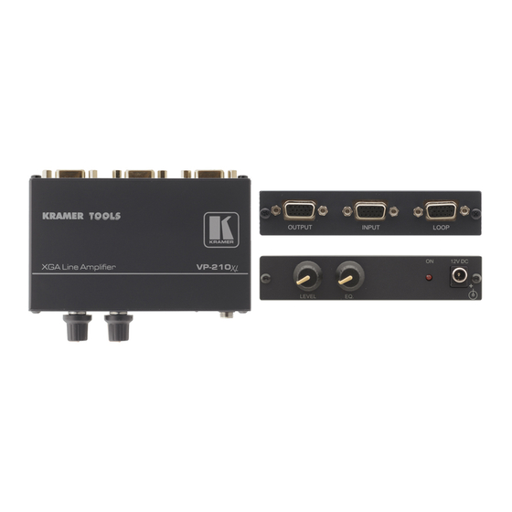 KRAMER TOOLS VP-210XL AMPLIFIER USER MANUAL | ManualsLib