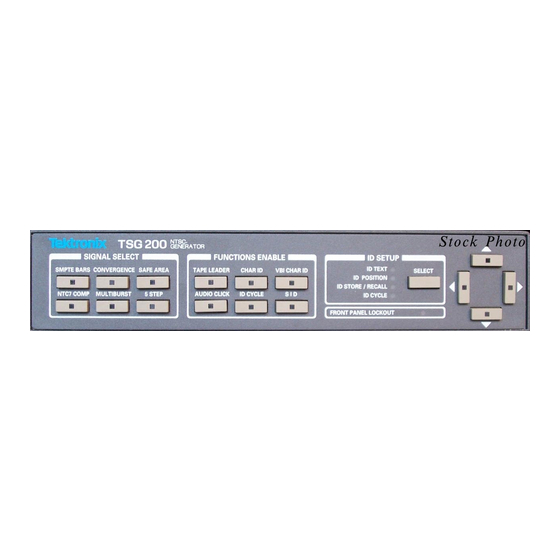 TEKTRONIX TSG200 INSTRUCTION MANUAL Pdf Download | ManualsLib