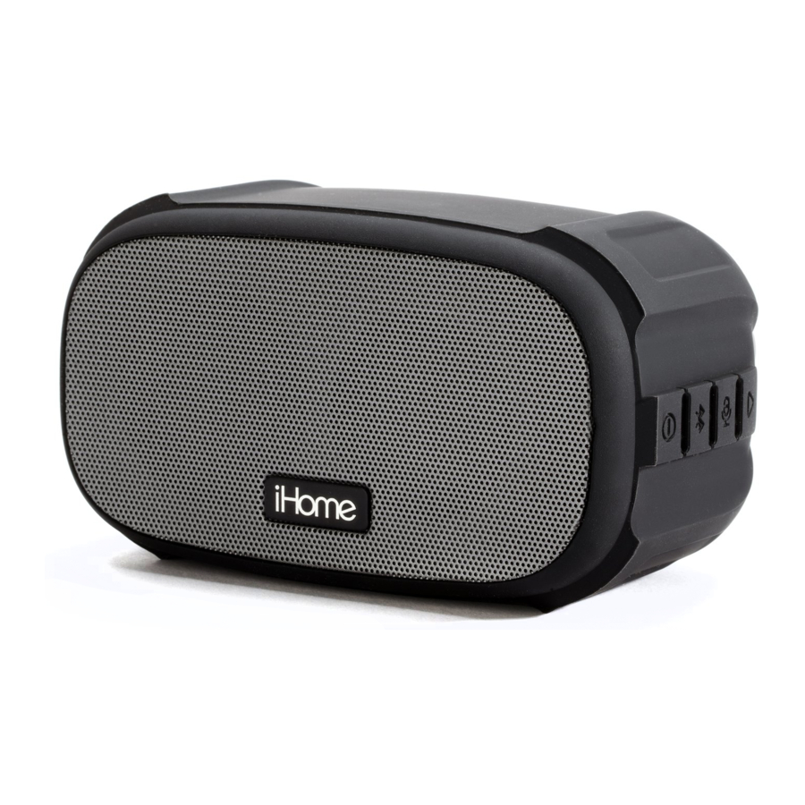 iHome PLAYTOUGH X iBT300 - Water Resistant Portable Speaker Manual ...