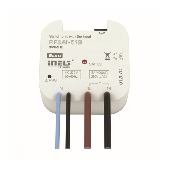 ELKO INELS RFSA-61B QUICK START MANUAL Pdf Download | ManualsLib