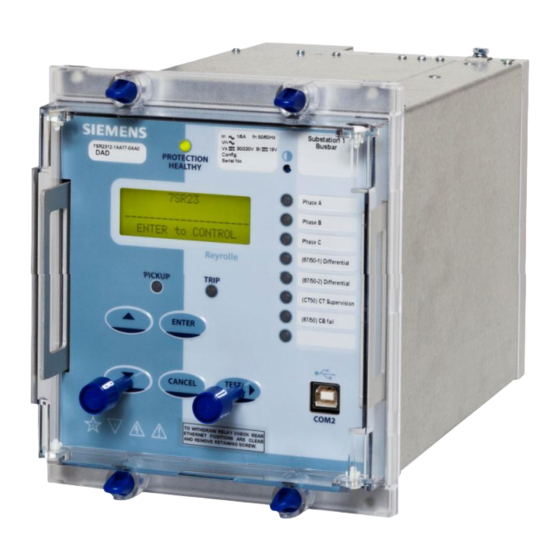 SIEMENS 7SR23 DAD MANUAL Pdf Download | ManualsLib