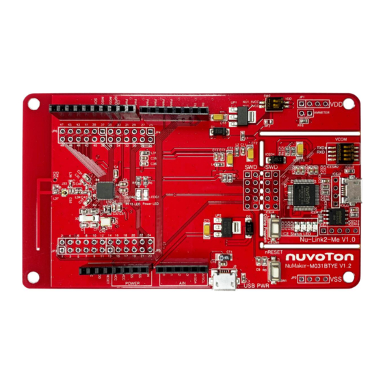 NUVOTON NUMICRO NUMAKER-M031BTYE USER MANUAL Pdf Download | ManualsLib