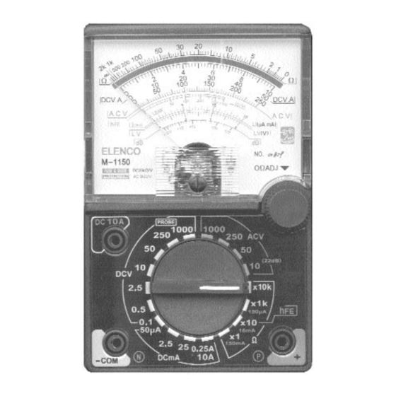 ELENCO ELECTRONICS M-1150K ASSEMBLY AND INSTRUCTION MANUAL Pdf Download ...