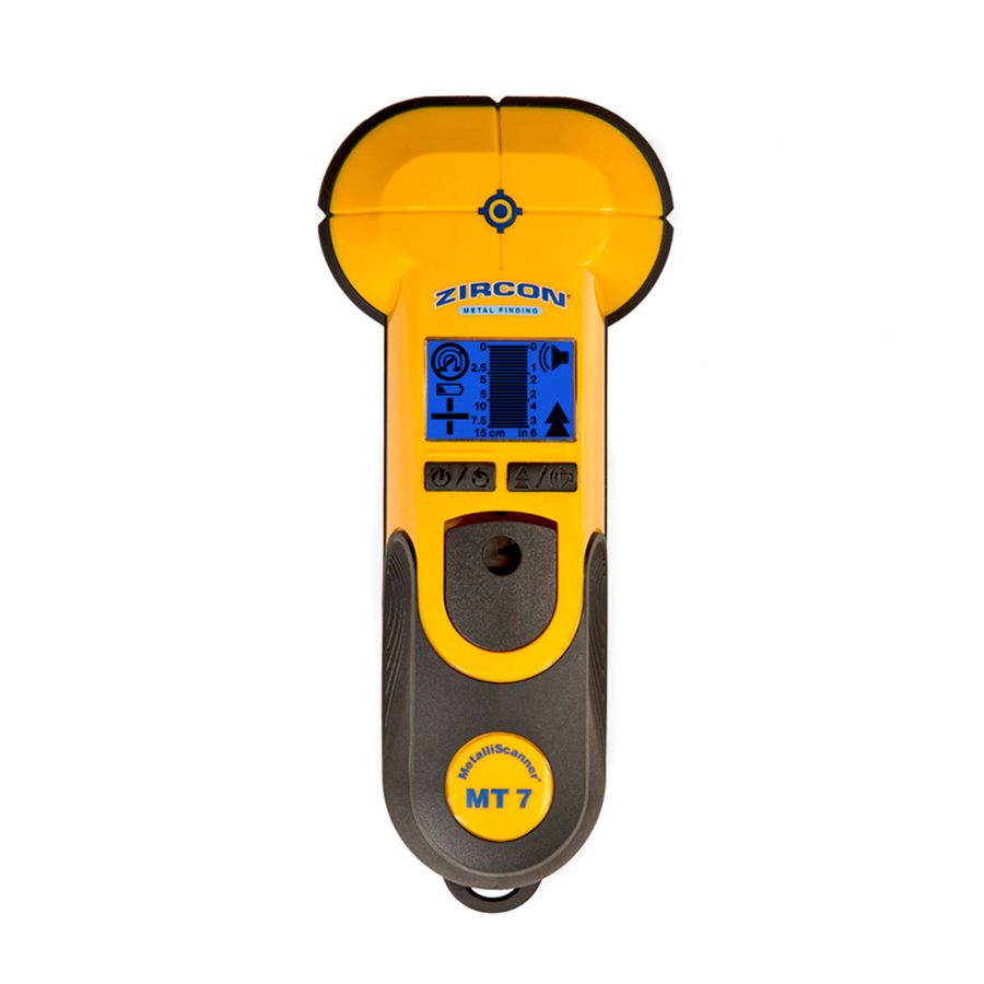 Zircon MetalliScanner MT7 - Electronic Metal Locator Manual | ManualsLib