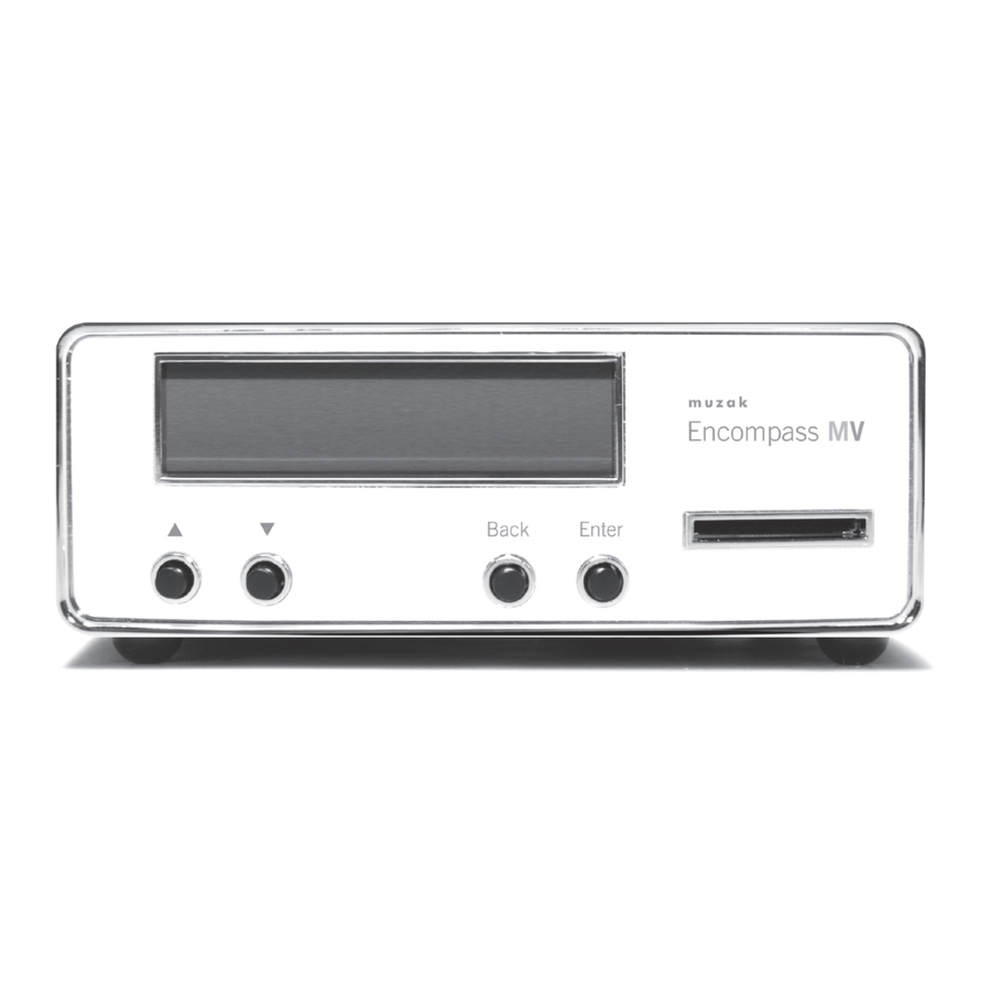 Muzak Encompass MV Manual | ManualsLib
