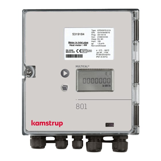 KAMSTRUP MULTICAL 801 INSTALLATION AND USER MANUAL Pdf Download | ManualsLib