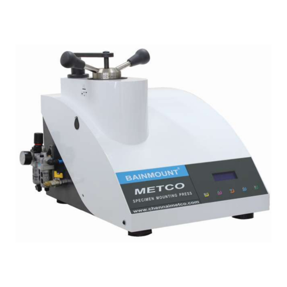 CHENNAI METCO BAINMOUNT MOUNTING PRESS - P INSTRUCTION MANUAL Pdf ...