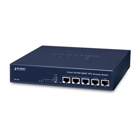 PLANET VR-100 SERIES QUICK INSTALLATION MANUAL Pdf Download | ManualsLib