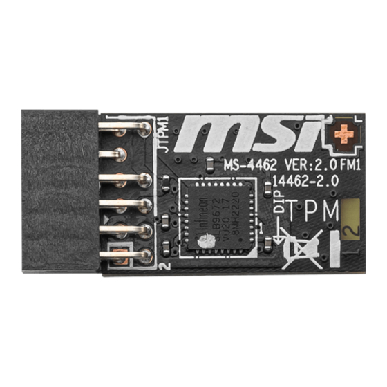 MSI TPM 2.0 USER MANUAL Pdf Download | ManualsLib