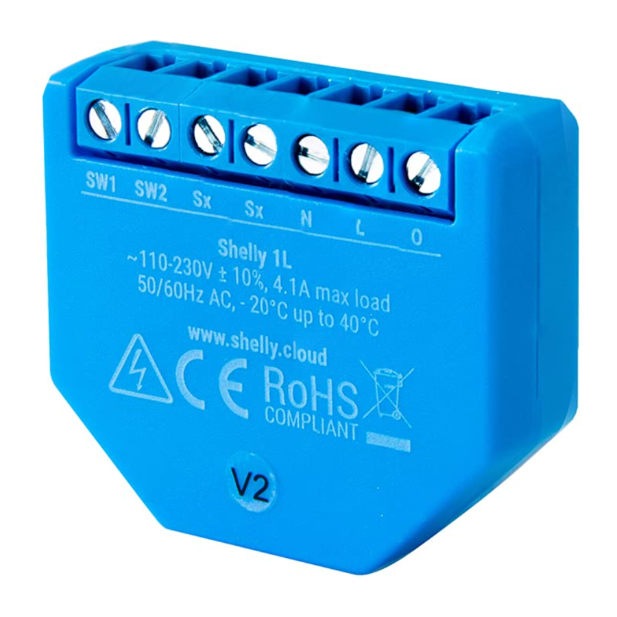 Shelly 1L - Universal WiFi Sensor Input User Guide | ManualsLib