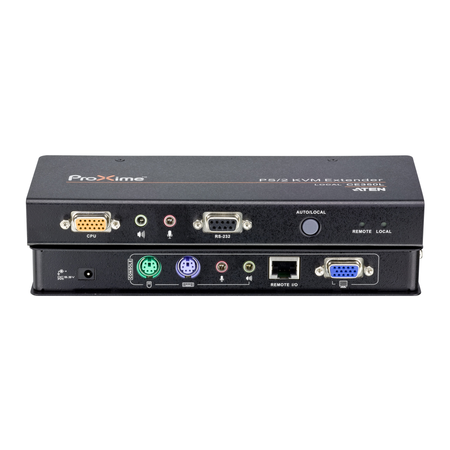 ATEN CE350 - PS/2 KVM Extender Quick Start Guide | ManualsLib
