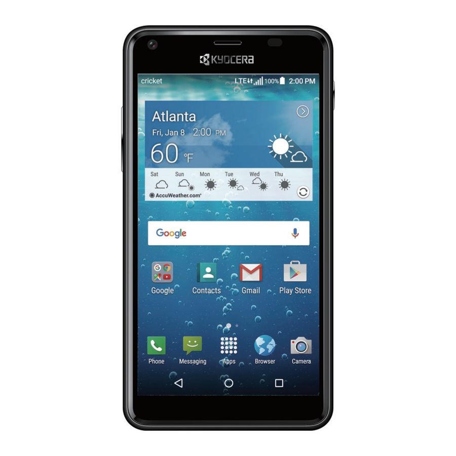 LG Kyocera Cricket Hydro View - Smartphone Quick Start Guide | ManualsLib