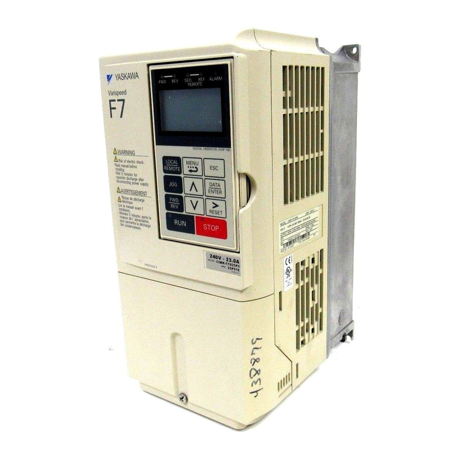YASKAWA F7 PROGRAMMING MANUAL Pdf Download | ManualsLib