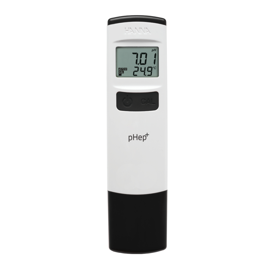HANNA pHep+ HI98108 - Pocket-sized PH Tester Manual | ManualsLib