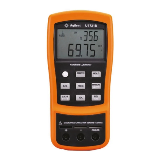 AGILENT TECHNOLOGIES U1731B QUICK START MANUAL Pdf Download | ManualsLib