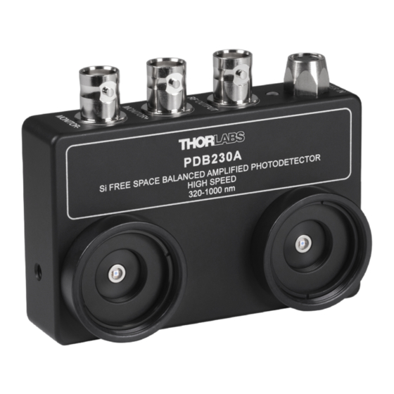 THORLABS PDB210A OPERATION MANUAL Pdf Download | ManualsLib