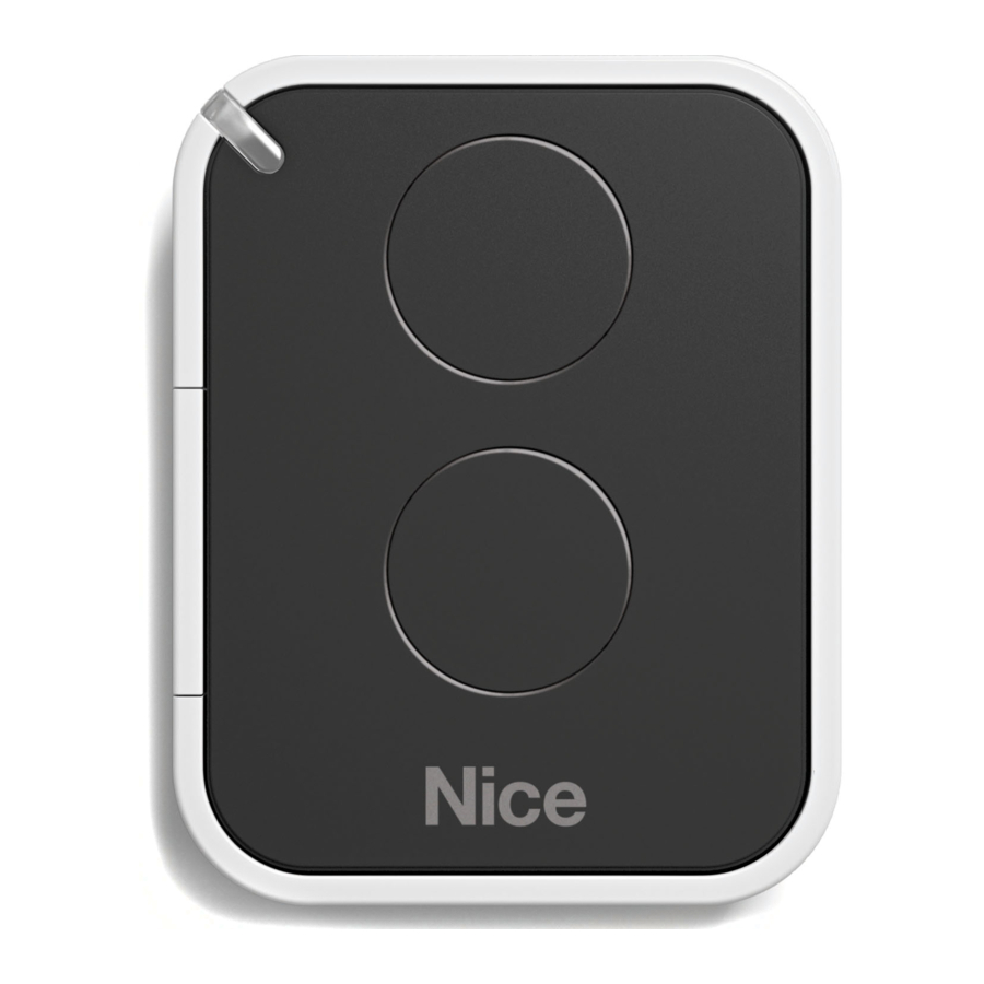 Nice EraOne ON1E, ON2E, ON4E, ON9E - Transmitters Manual | ManualsLib