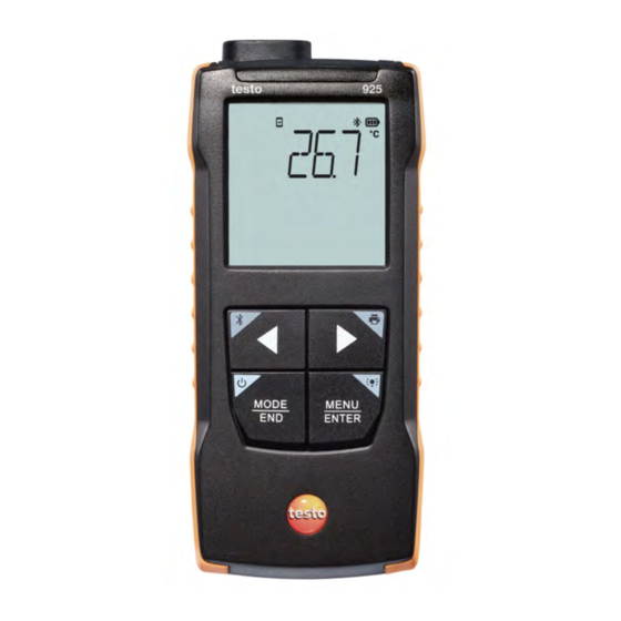 TESTO 925 INSTRUCTION MANUAL Pdf Download | ManualsLib