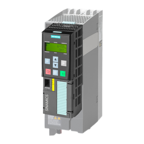 SIEMENS SINAMICS G120 INSTRUCTION MANUAL Pdf Download | ManualsLib