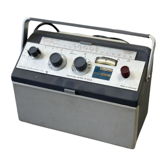MARCONI TF 933B INSTRUCTION MANUAL Pdf Download | ManualsLib