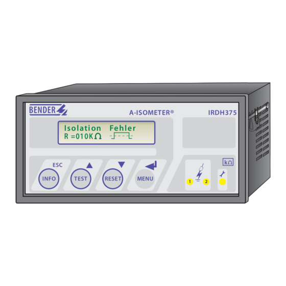 BENDER A-ISOMETER IRDH375 OPERATING MANUAL Pdf Download | ManualsLib