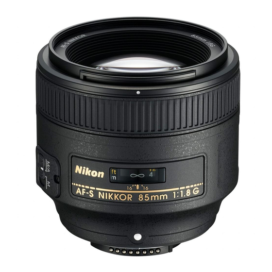 NIKON AF NIKKOR 85MM F/1.8 D INSTRUCTION MANUAL Pdf Download | ManualsLib